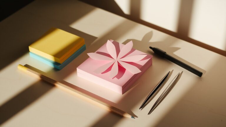 How to Make a Sticky Note Origami Flower - TheMasterCraft
