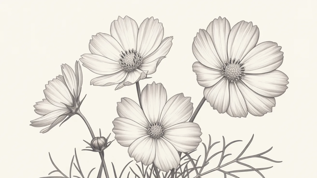 Cosmos Flower Drawing Ideas & Inspiration Guide - TheMasterCraft