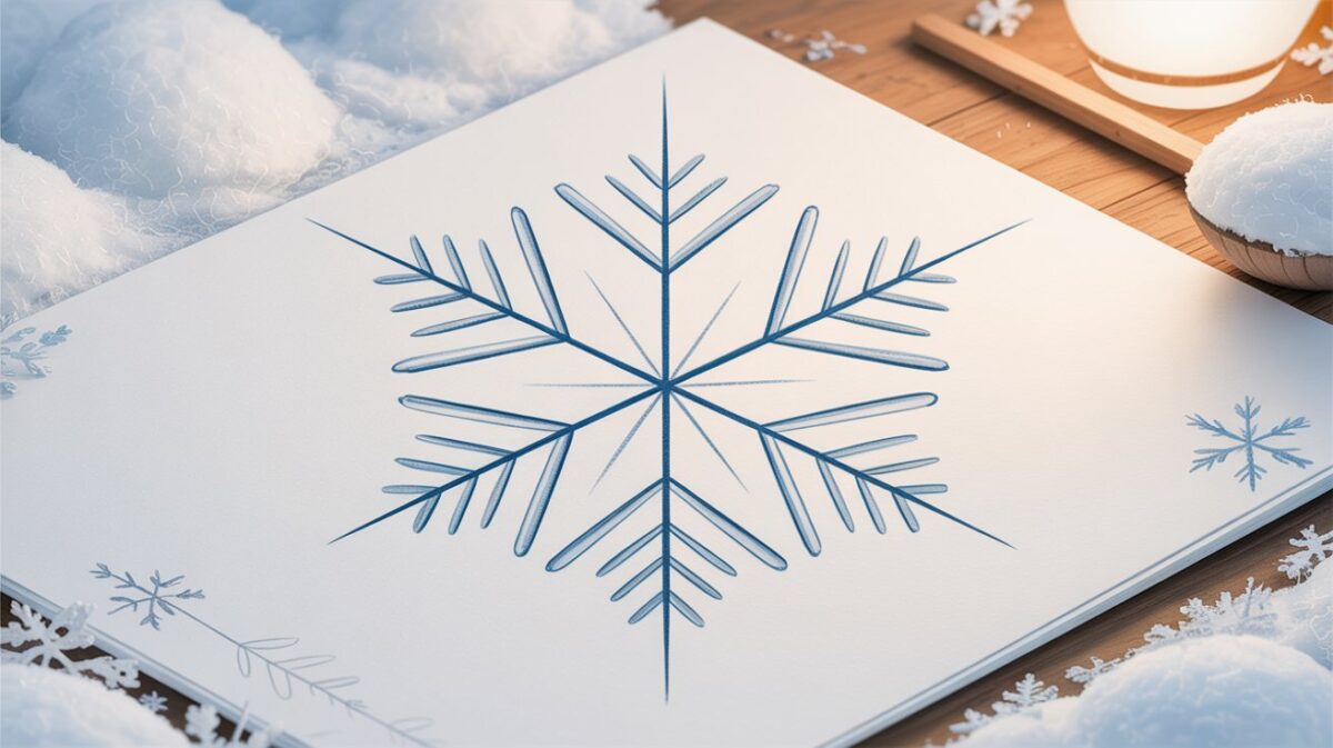 Simple Snowflake Drawing Step-by-Step Guide - TheMasterCraft